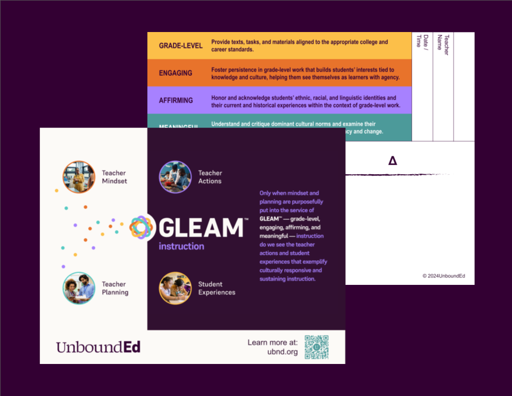 GLEAM® Instruction Plus/Delta Reflection Card - UnboundEd